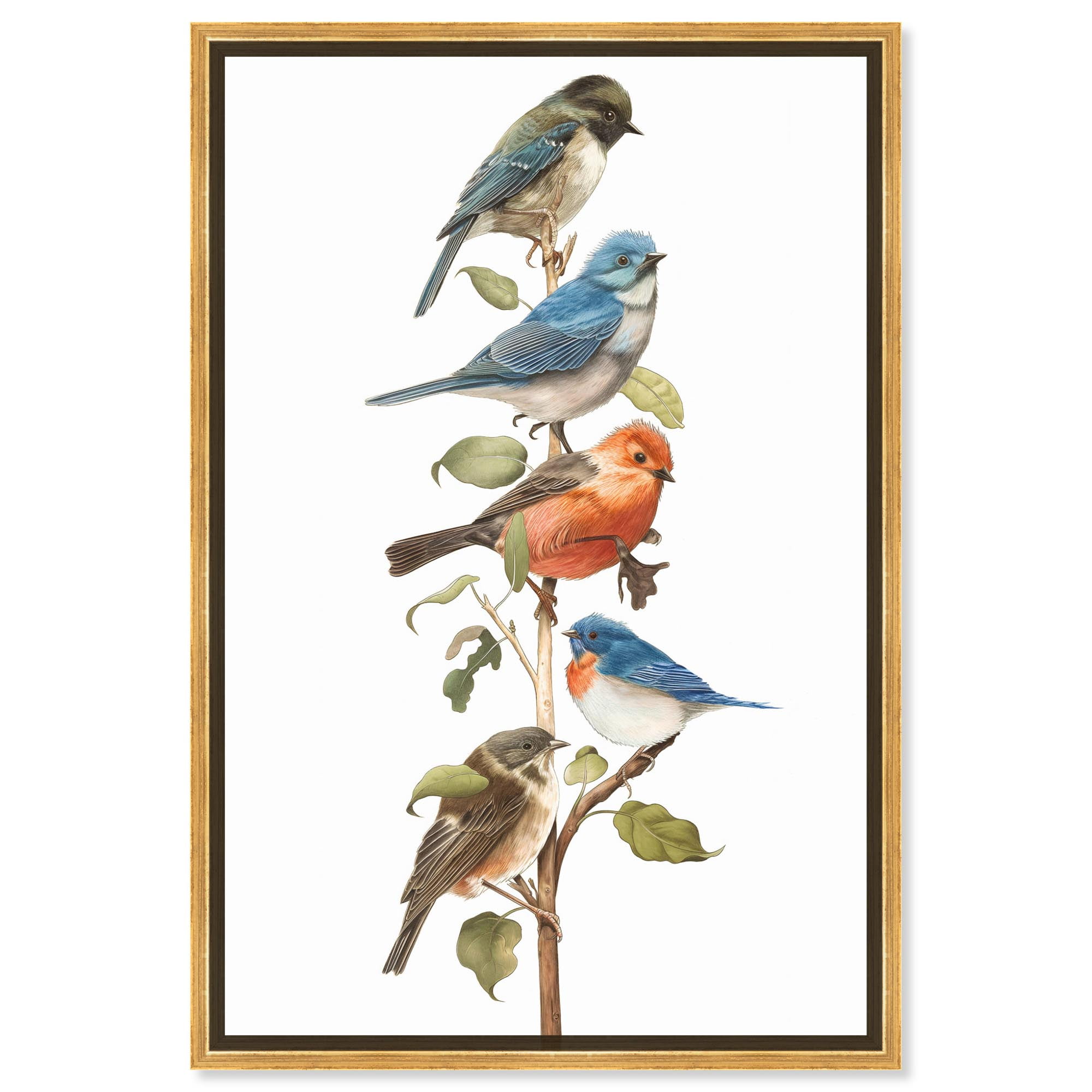 Colorwave Flyers Canvas Vintage Animal Art by Art Remedy, Gold Frame ...