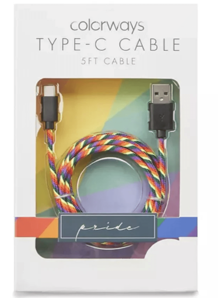 Colorways White Rainbow USB Type-C 5' Cable - Walmart.com