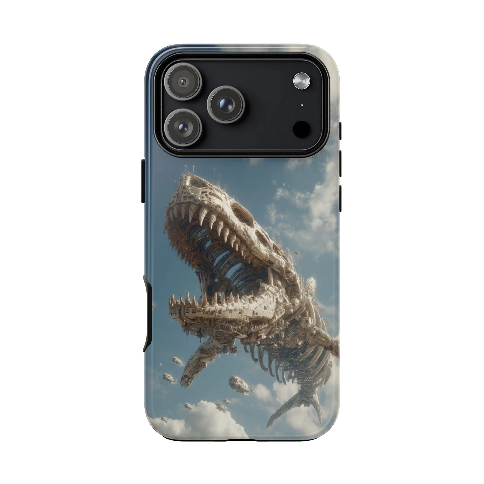 Colossal Shark Flying Skeleton Phone Case for iPhone 17 11 12 13 14 15 ...