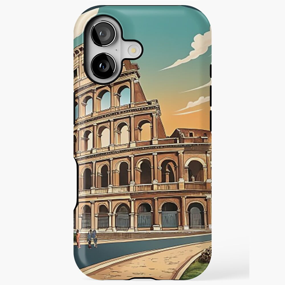 Colosseum Italy Ancient Landmark Travel Artwork Design iPhone 17 to 11 ...