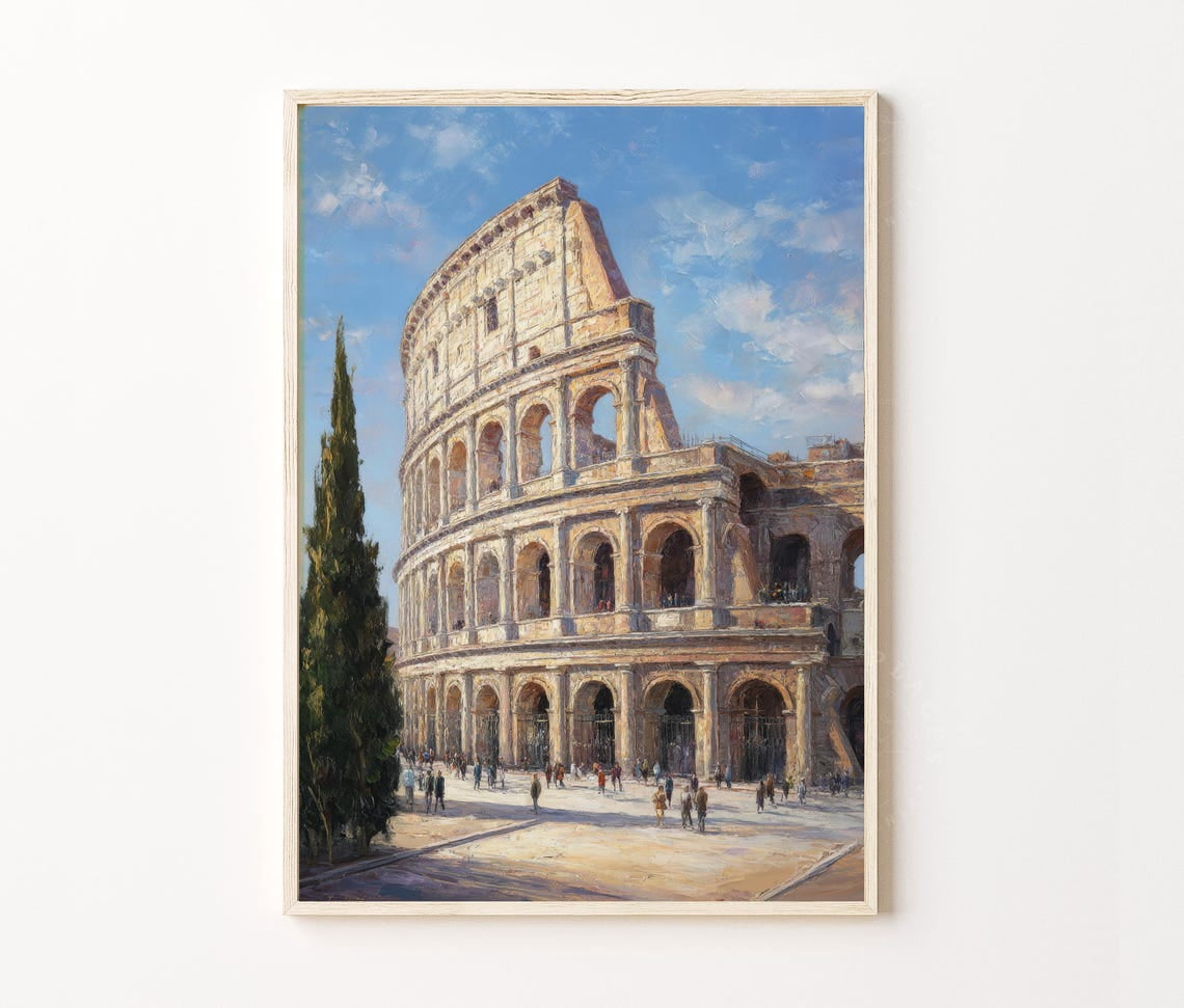 Colosseum Rome Italy Ancient Roman Landmark Architecture Art, Unframed ...