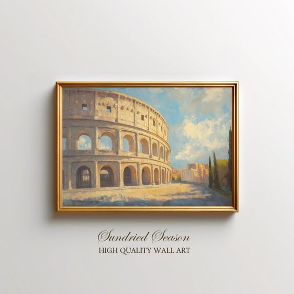 Colosseum Rome , Vintage Italy Art Print, Historic Italian Travel ...