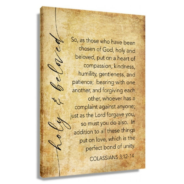 Colossians 3 12-14 Bible Quote Wall Art Scripture Posters Poster Kitchen Giclee Canvas Pictures ...