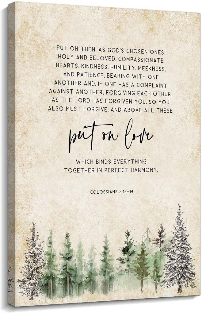 Colossians 3 12-14 Bible Quotes Wall Decor Bible Verse Poster Landscape ...