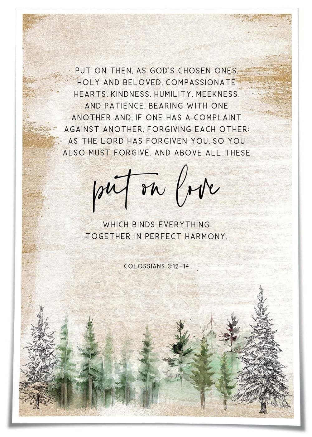 Colossians 3 12-14 Bible Verse Wall Art Mountains Scripture Poster ...