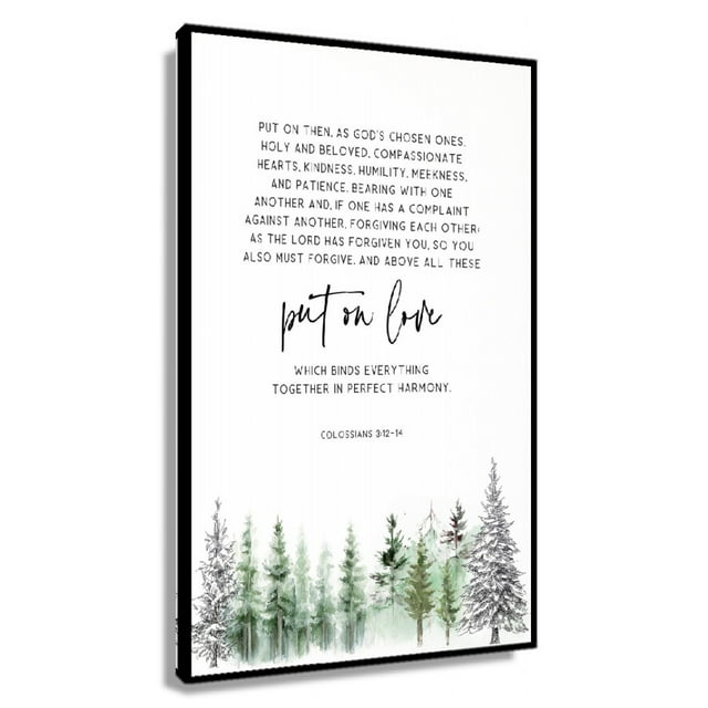 Colossians 3 12-14, Bible Verse Wall Art Printable Watercolor Mountains ...