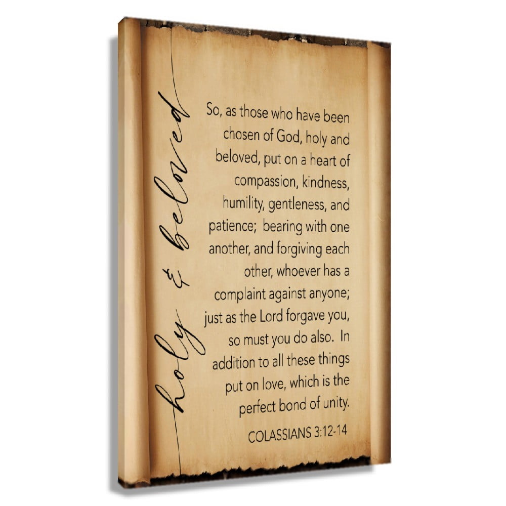 Colossians 3 12-14 Bible Verse Wall Art Vintage Scripture Posters ...
