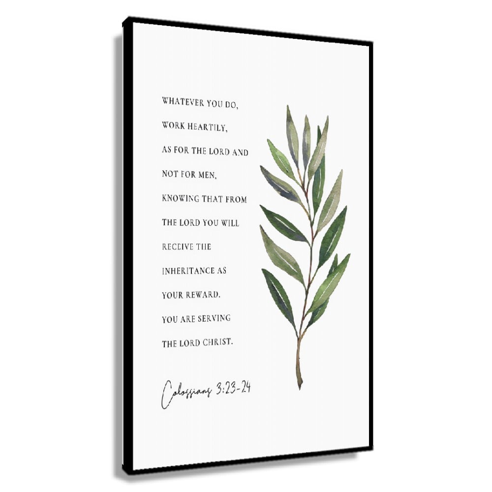 Colossians 3 23-24 Wall Art, Bible Verse Wall Art, Botanical Scripture ...