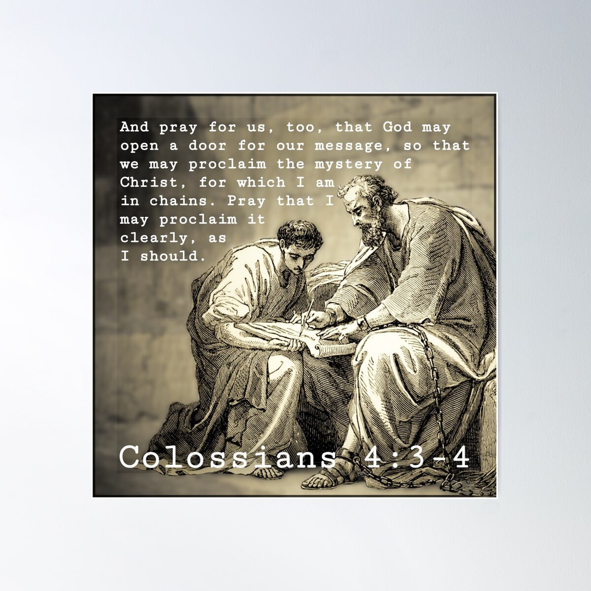 Colossians 4:3-4 Poster Wall Art, Modern Wall Decor For Living Room ...