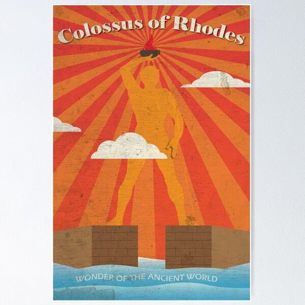 Colossus Of Rhodes Ancient Wonder Poster Wall Art, Modern Wall Decor ...