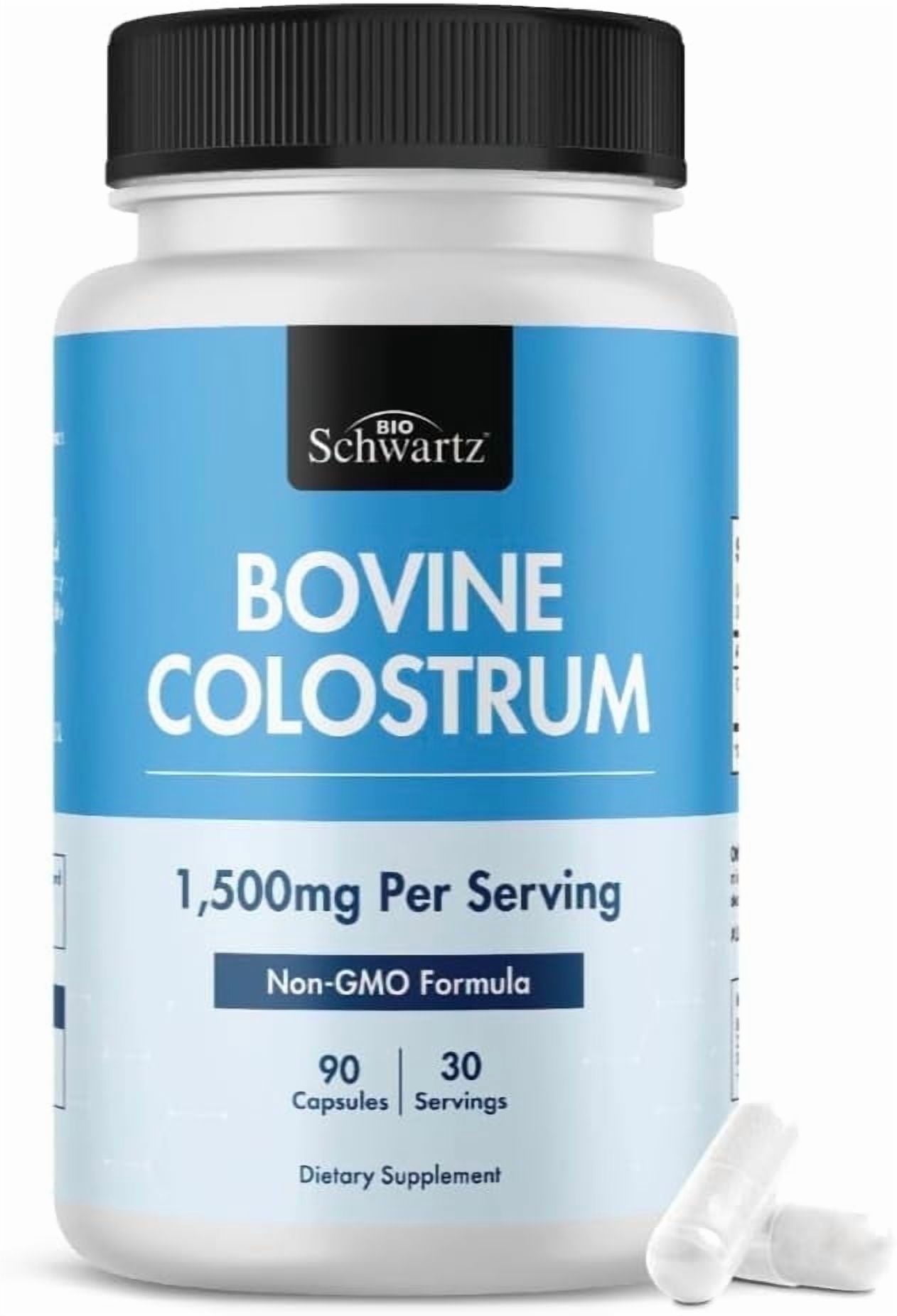 BioSchwartz 1500mg Bovine Colostrum Grass-Fed Supplement for Gut Health ...
