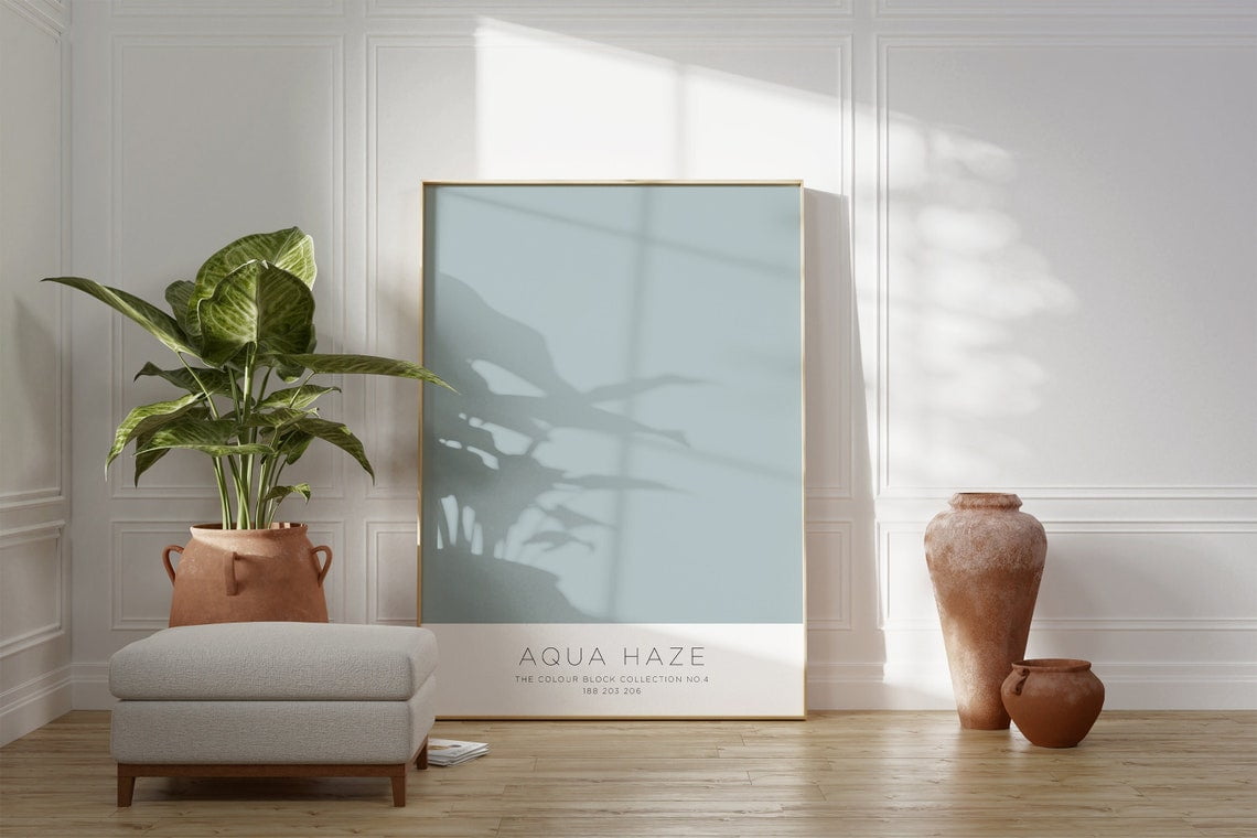 Colour Block Art // Colour Block Print, Blue Wall Art, Modern Gallery ...