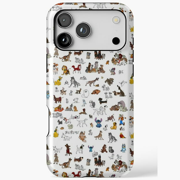 Colour Cartoon Dogs Cute Animal Art Phone Cover for iPhone 11 12 13 14 ...