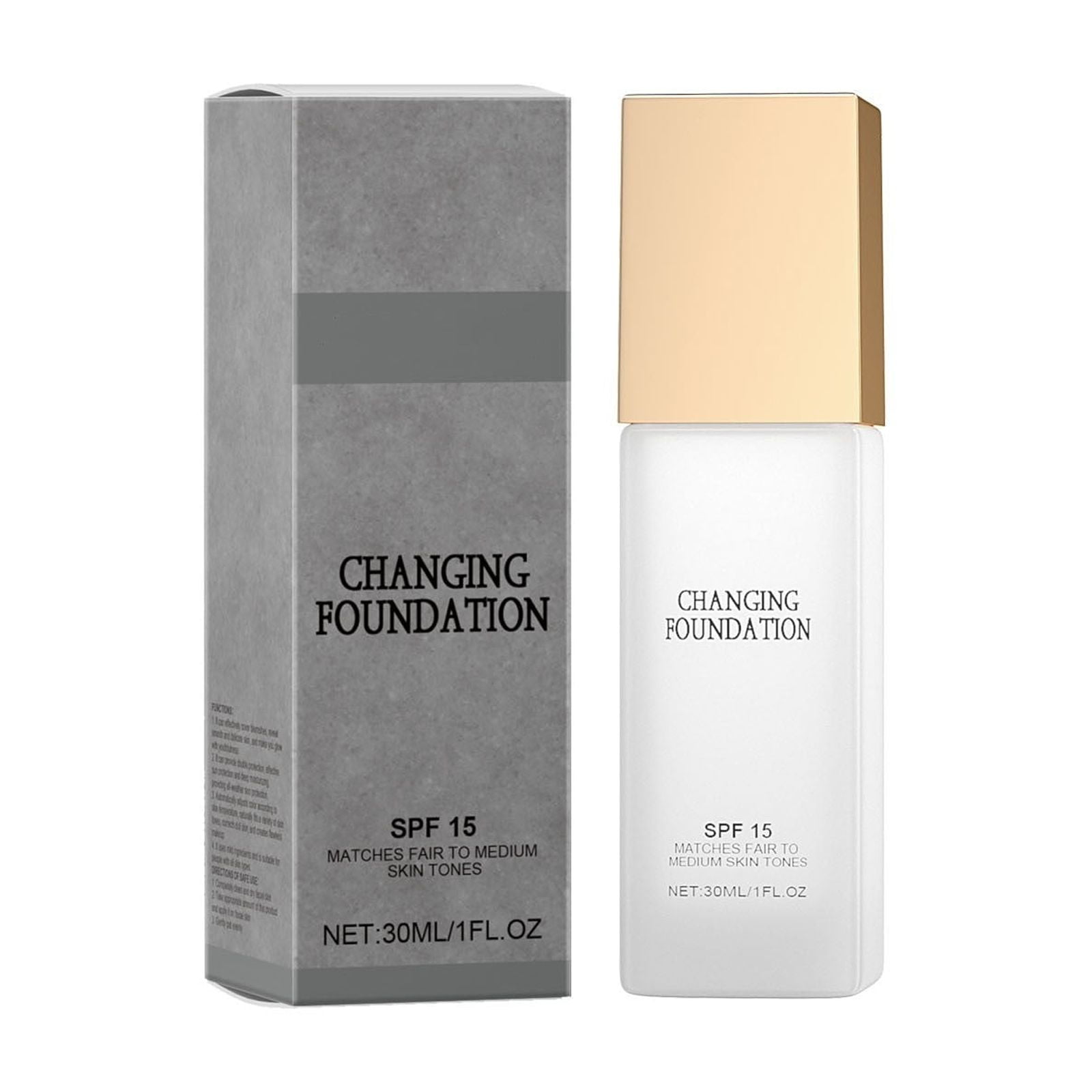 Colour Changing Foundation [LIGHT TO MEDIUM SKIN] Color Changing Mature ...