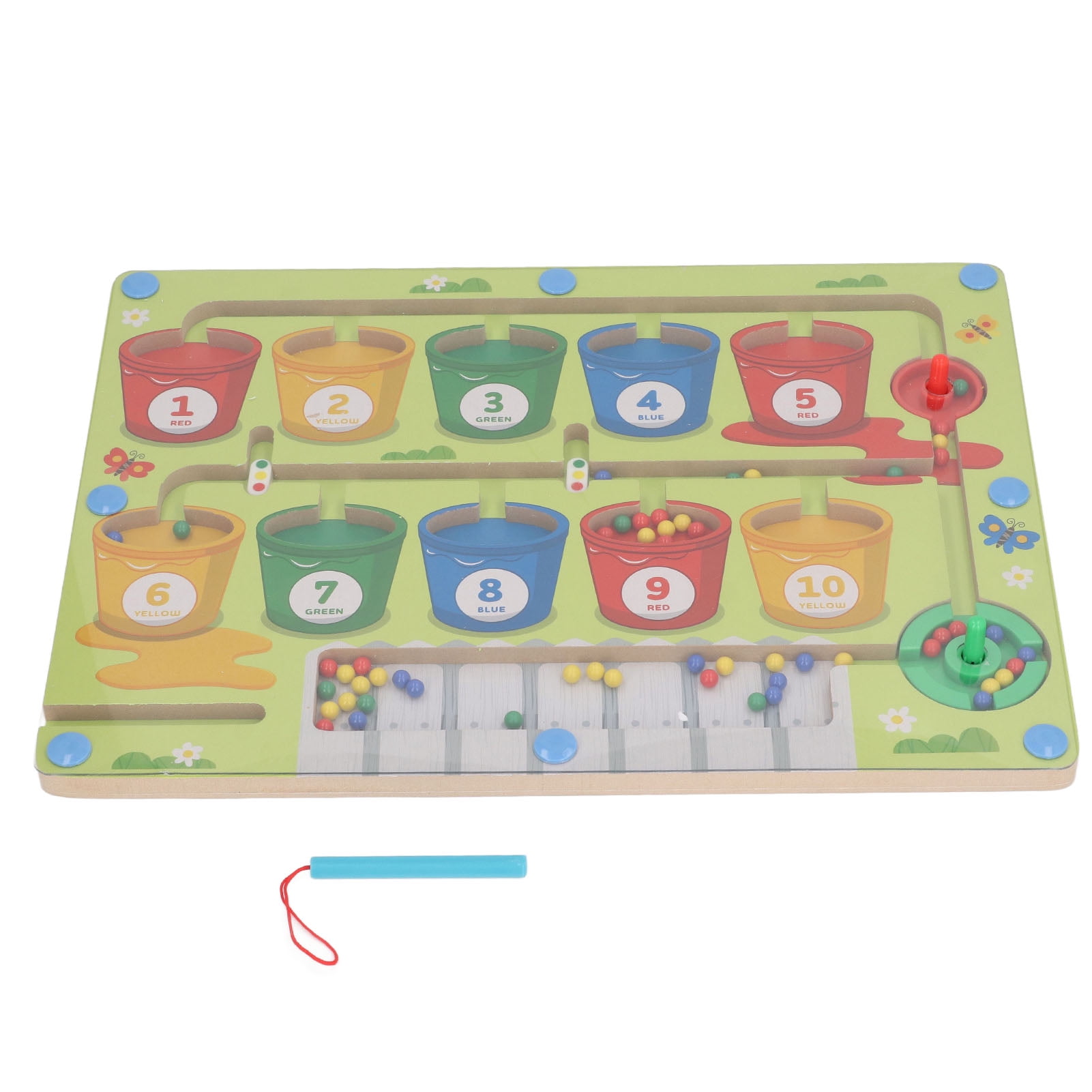 Colour Classification Counting Board Fine Motor Skills Green Background ...