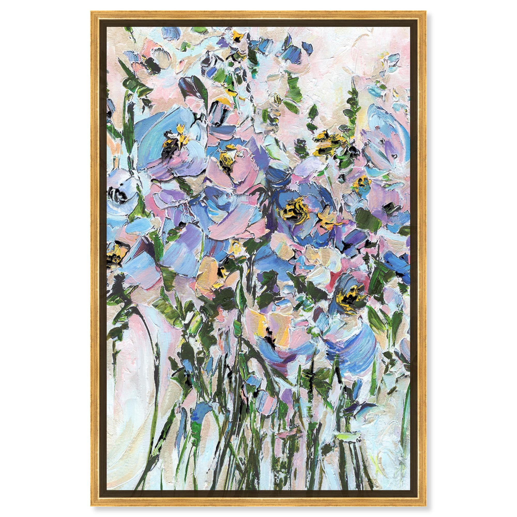 Colour Coded Canvas Spring Floral Wall Art by Art Remedy, Gold Frame ...