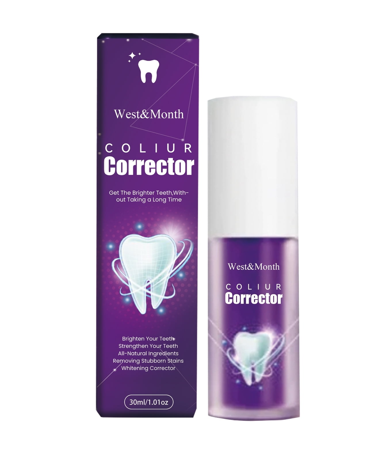 Colour Corrector, Tooth Stain Removal, Teeth Whitening Booster, Purple ... Colour Corrector, Tooth Stain Removal, Teeth Whitening Booster, Purple ...