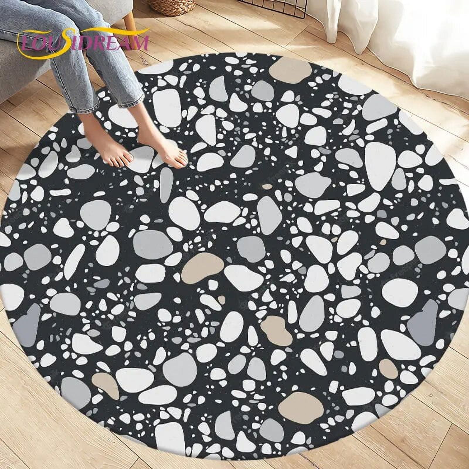 Colour Crushed St Path Gravel Round Area Rug Circle Carpet Rug for ...