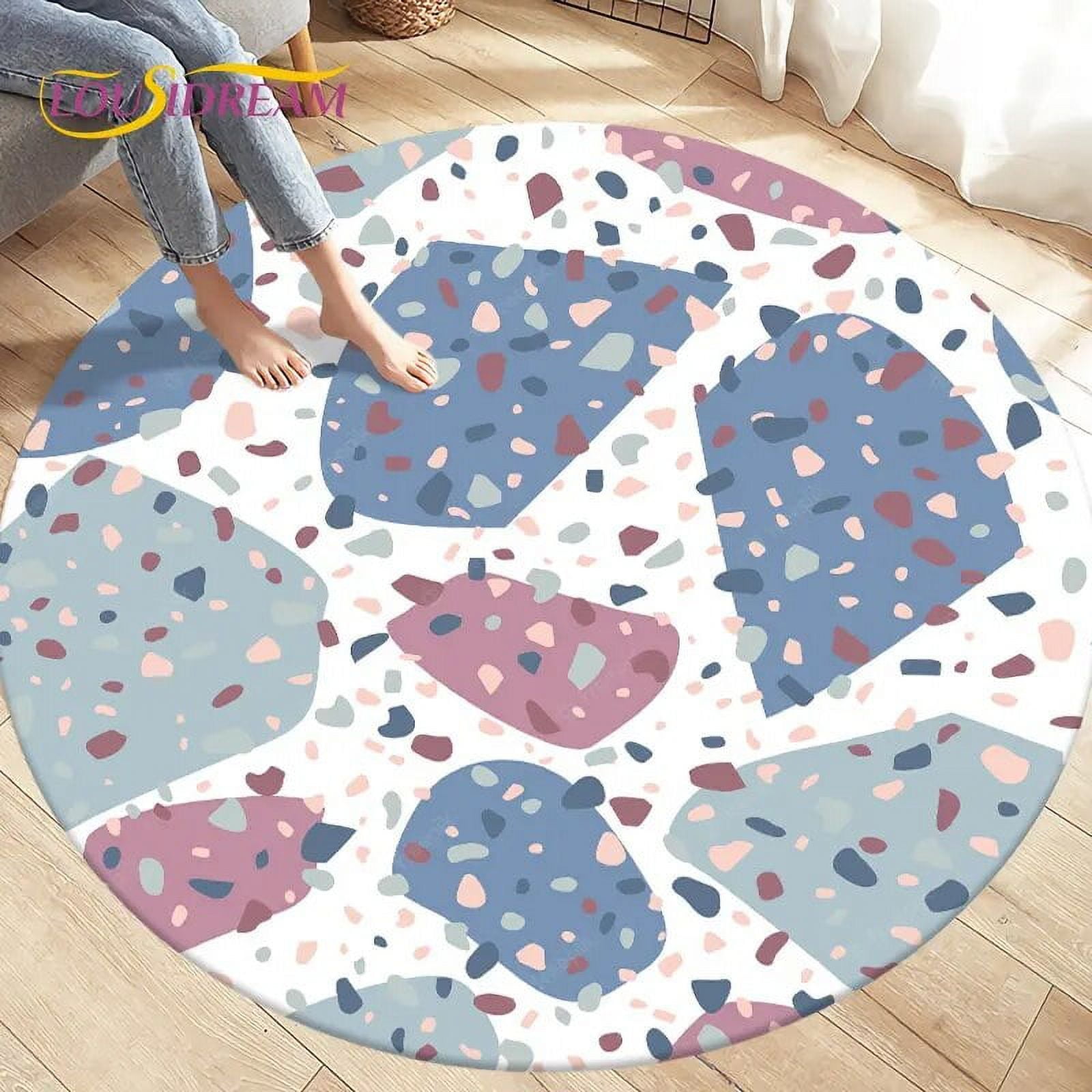 Colour Crushed St Path Gravel Round Area Rug Circle Carpet Rug for ...