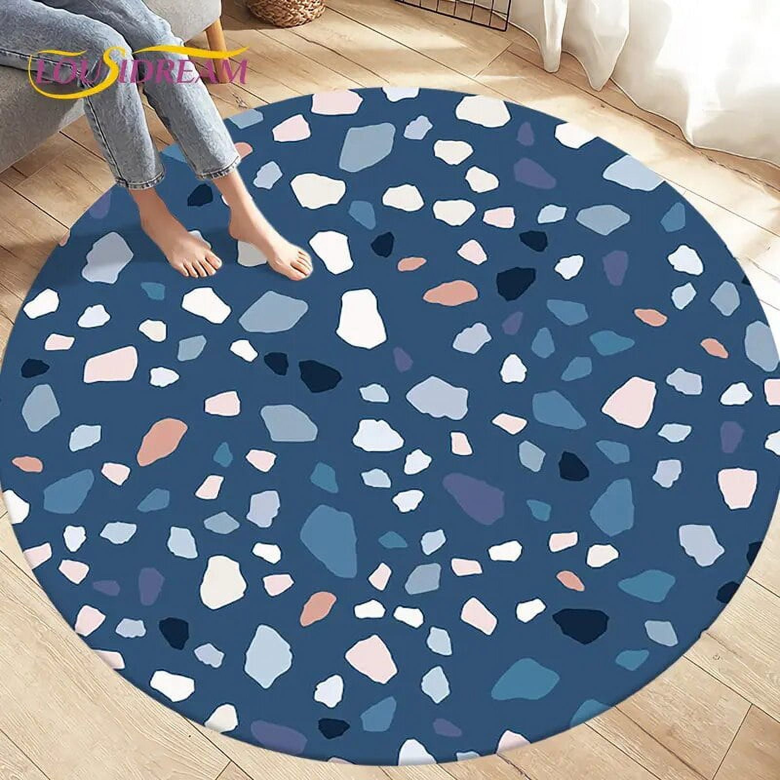 Colour Crushed St Path Gravel Round Area Rug Circle Carpet Rug for Living Room Bedroom Sofa r ...