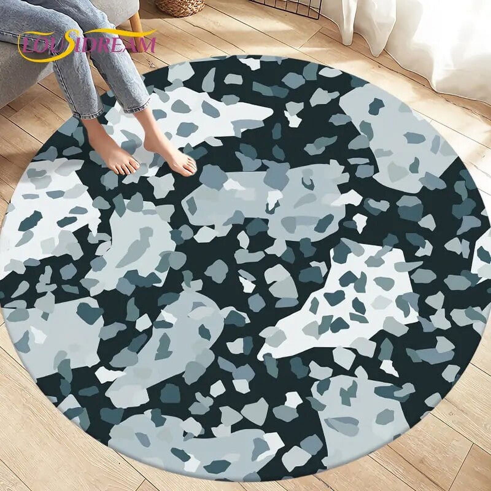 Colour Crushed St Path Gravel Round Area Rug Circle Carpet Rug for ...