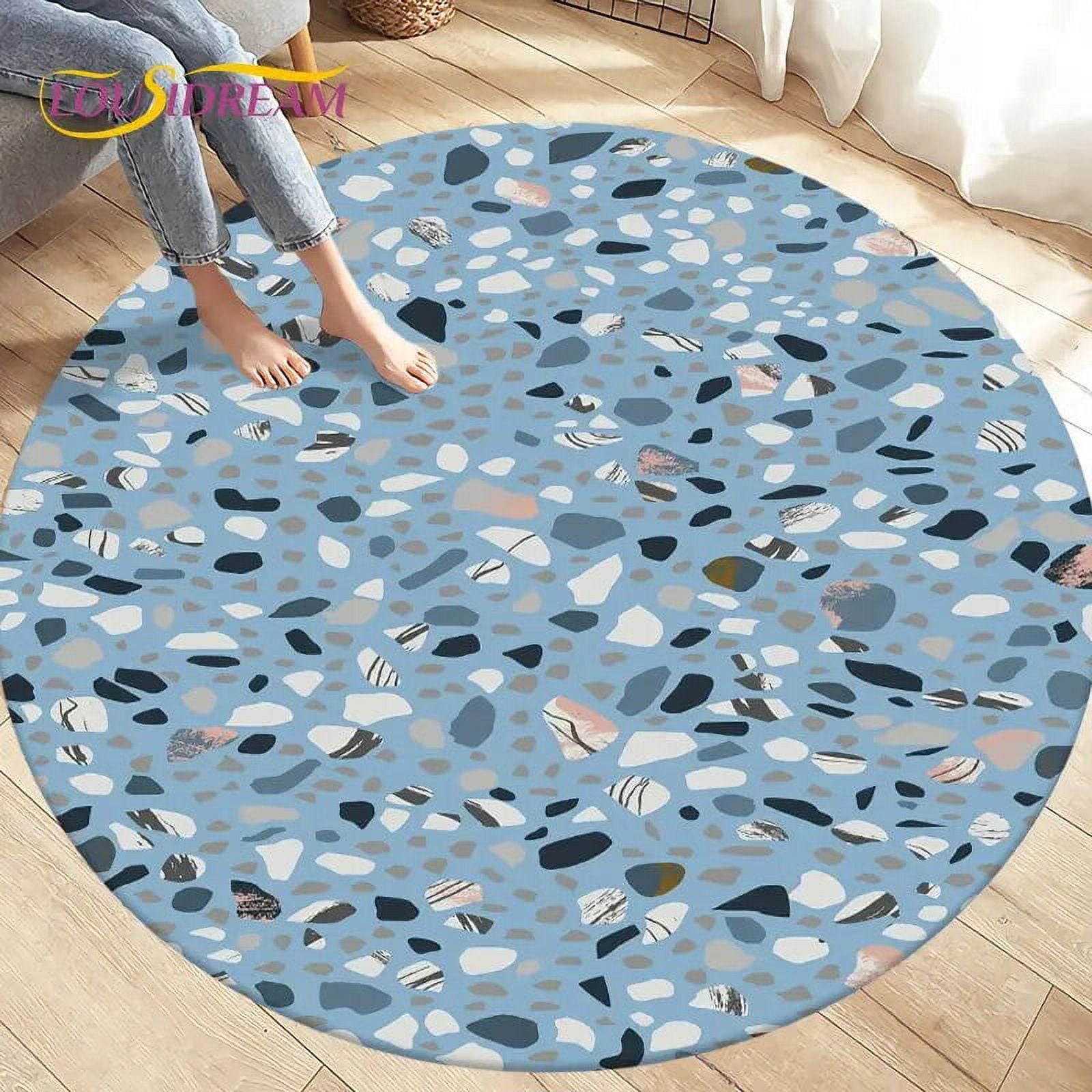Colour Crushed St Path Gravel Round Area Rug Circle Carpet Rug for ...