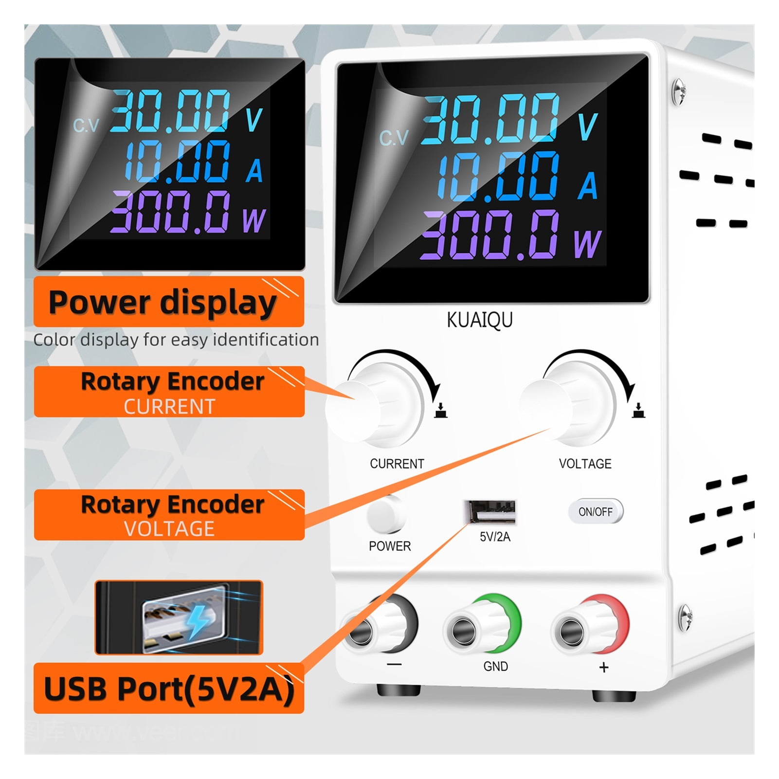 Colour DC Lab Power Supply Adjustable Laboratory USB Bench Power Source ...