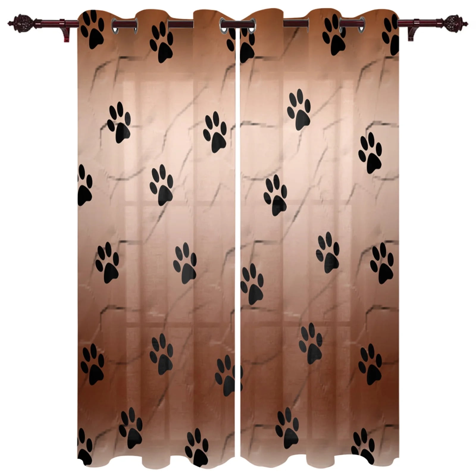 Colour Dog Paw Print Window Curtains Curtains for Living Room rative ...