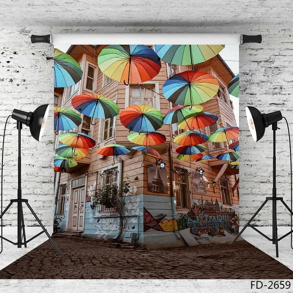Colour Floating Umbrella Street Backdrop Baby Young Portrait Outdoor ...