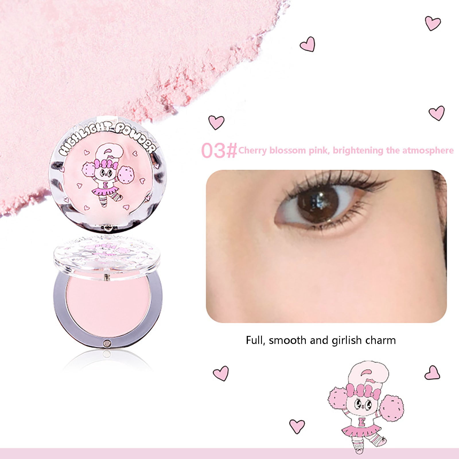 Colour Highlighter 3 Colors Soft Focus Face Makeup Girl's Birthday ...