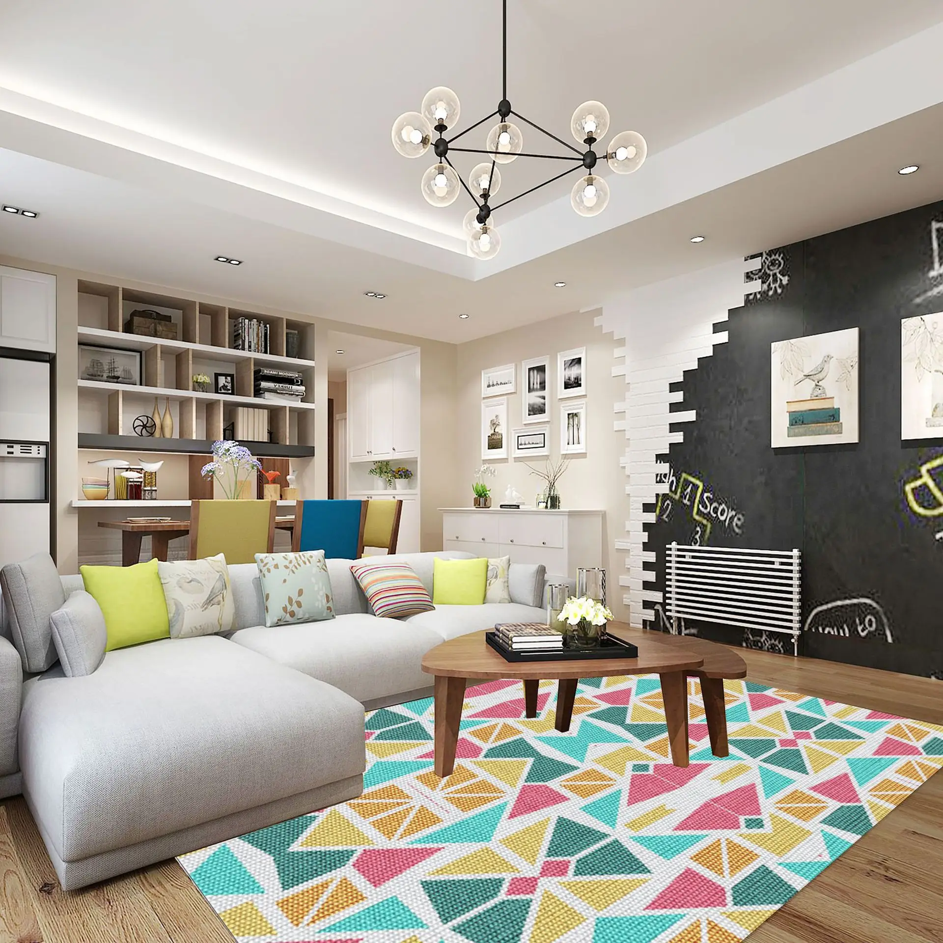 Colour Lattice 3D Printing Hallway Big Carpets for Living Room Bedroom ...