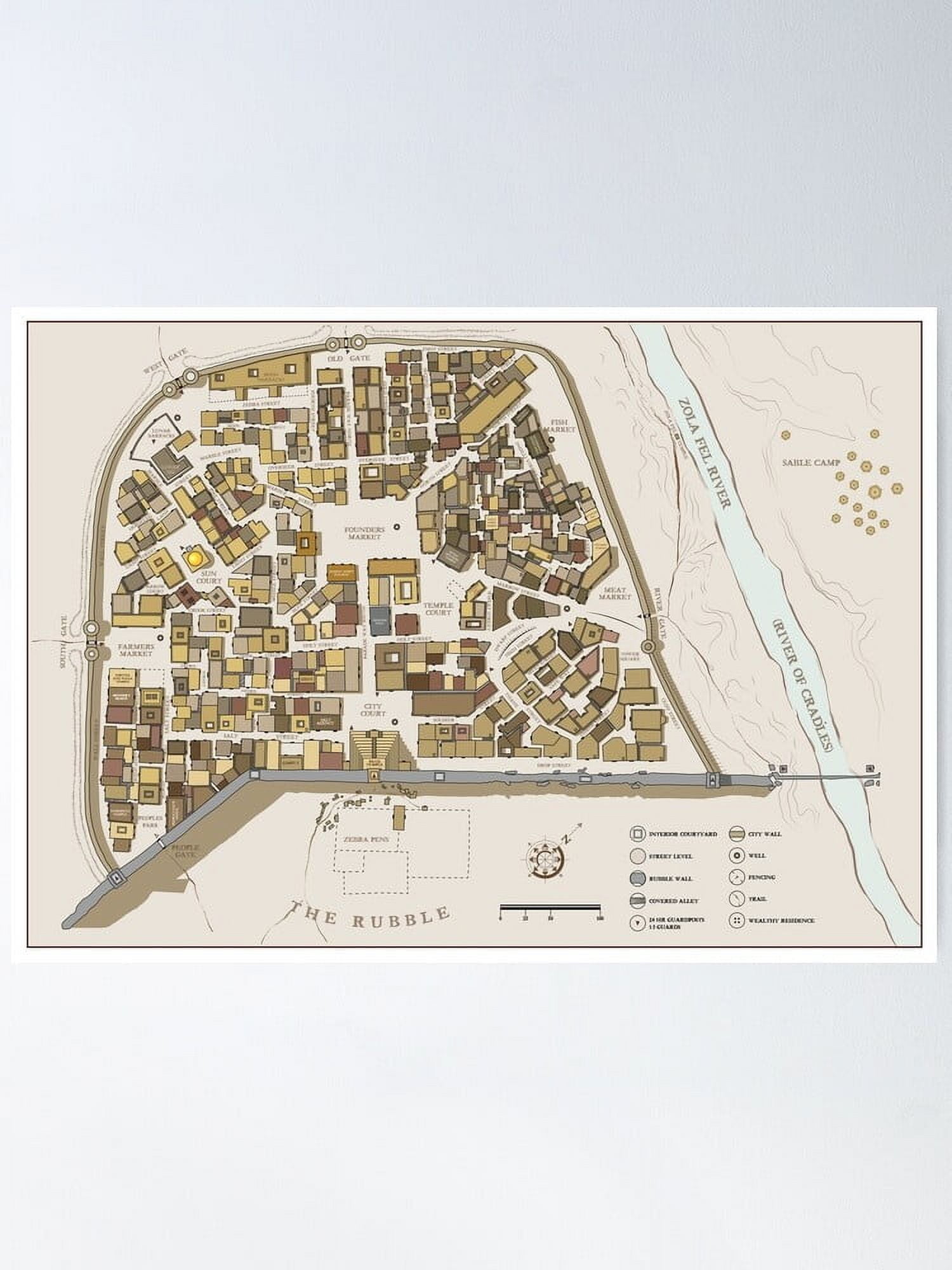 Colour Map of New Pavis Poster - Walmart.com