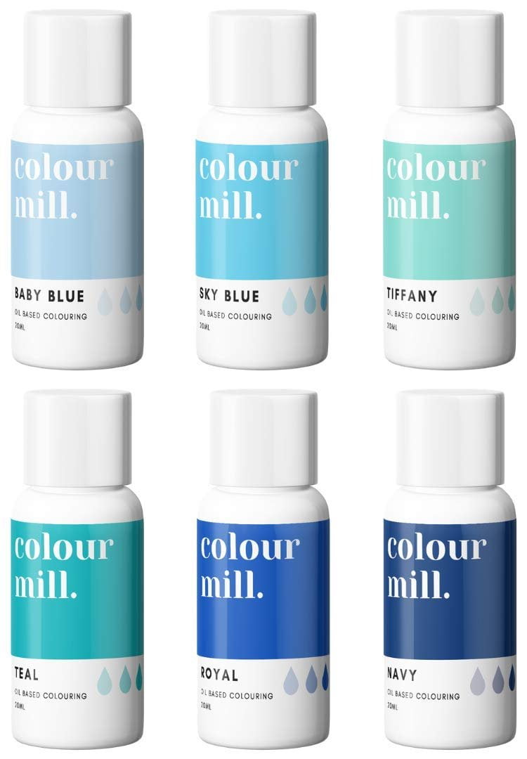 Colour Mill Oil-Based Food Dye Set, 20ml Each, 6 Colors: Baby Blue ...