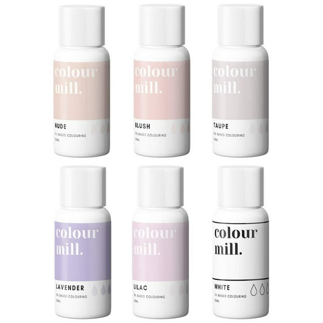 Vegan Colour Mill Oil-Based Food Coloring, 20ml Each of 6 Colors: Blush ...