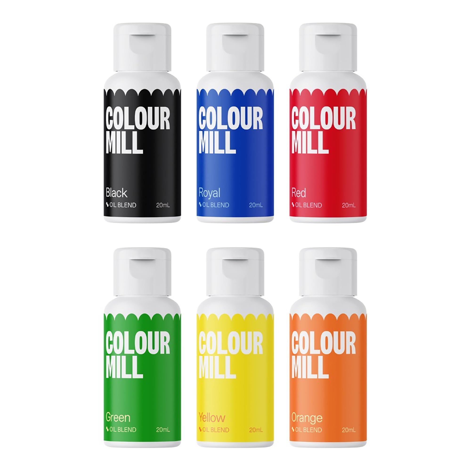 Colour Mill Oil-Based Primary OKA4 Food Coloring, 20 Milliliters Each ...