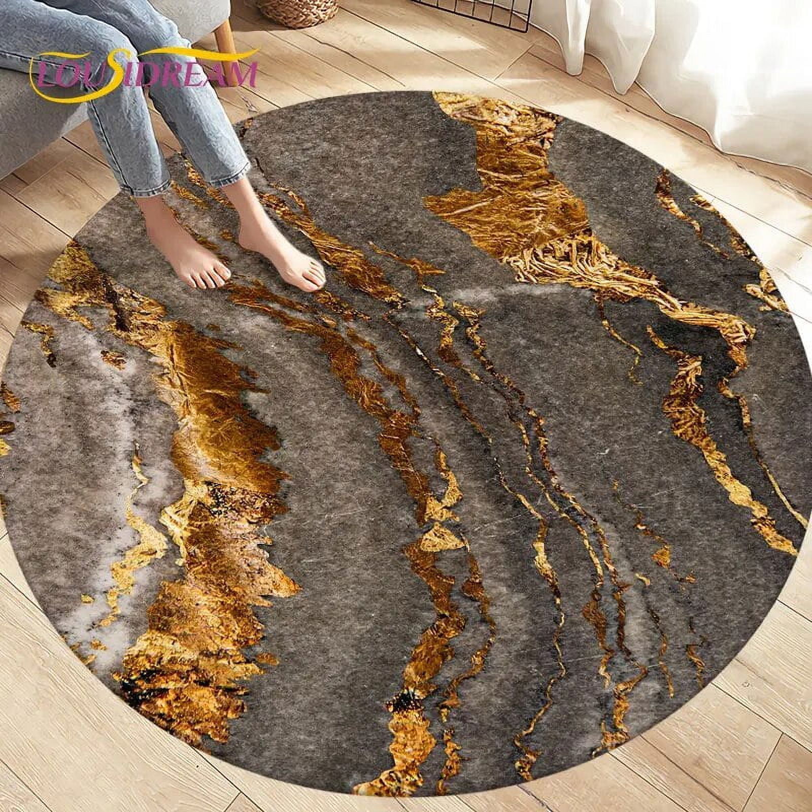 Colour Nordic Green Gold Marble Round Area Rug Circle Carpet Rug for ...