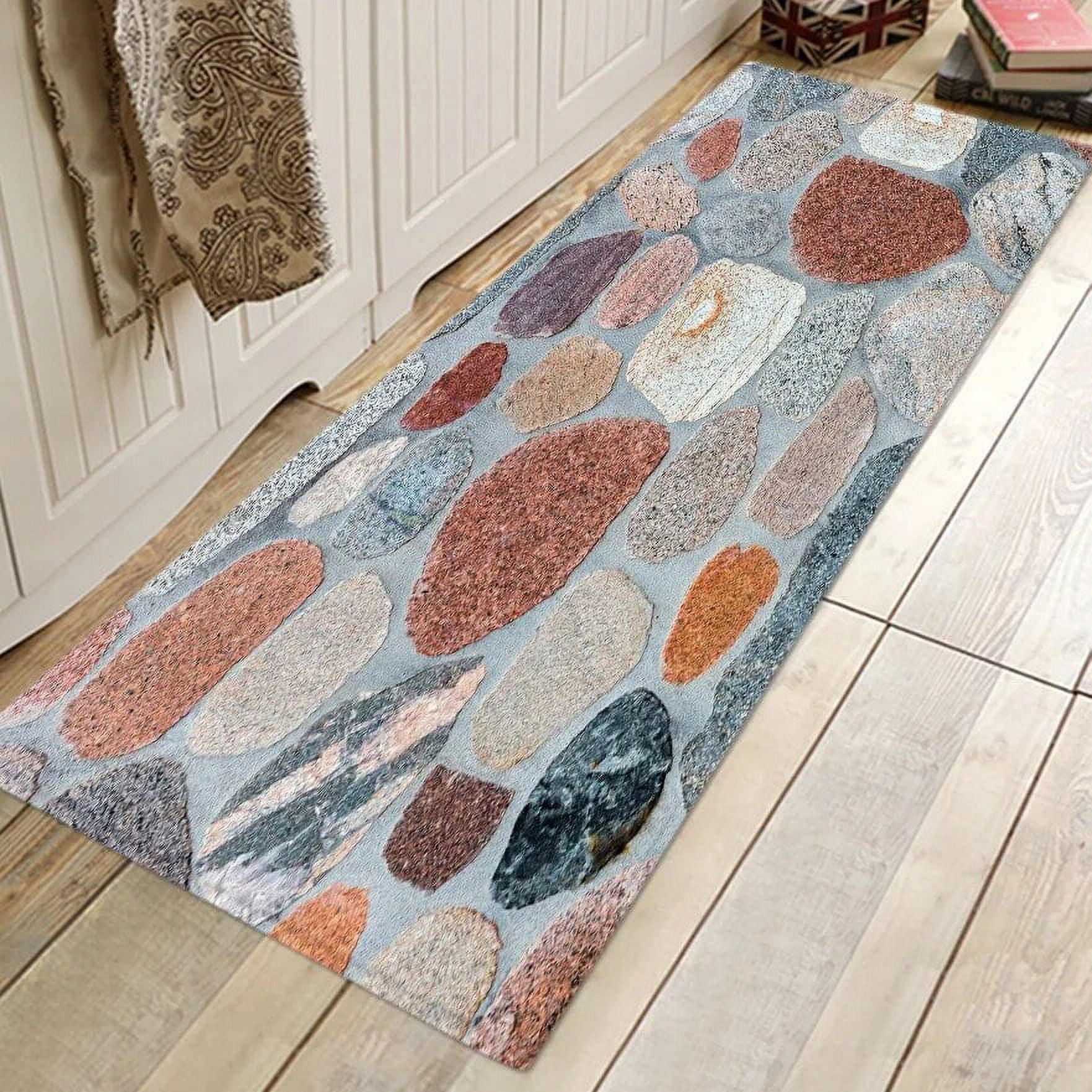 Colour Stone Pattern Kitchen Rug Anti-Slip Soft Carpet Home Decor ...