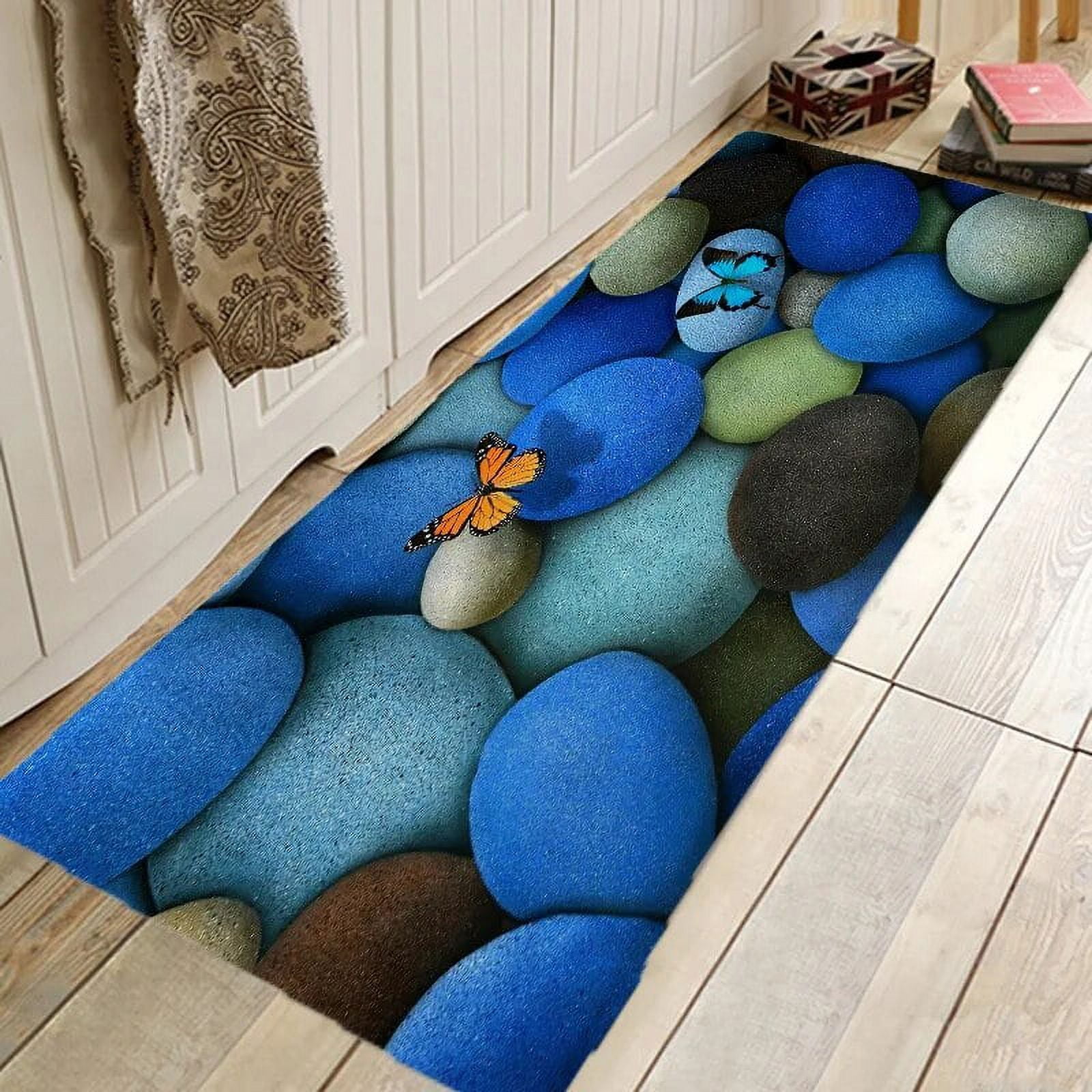 Colour Stone Pattern Kitchen Rug Anti-Slip Soft Carpet Home Decor ...