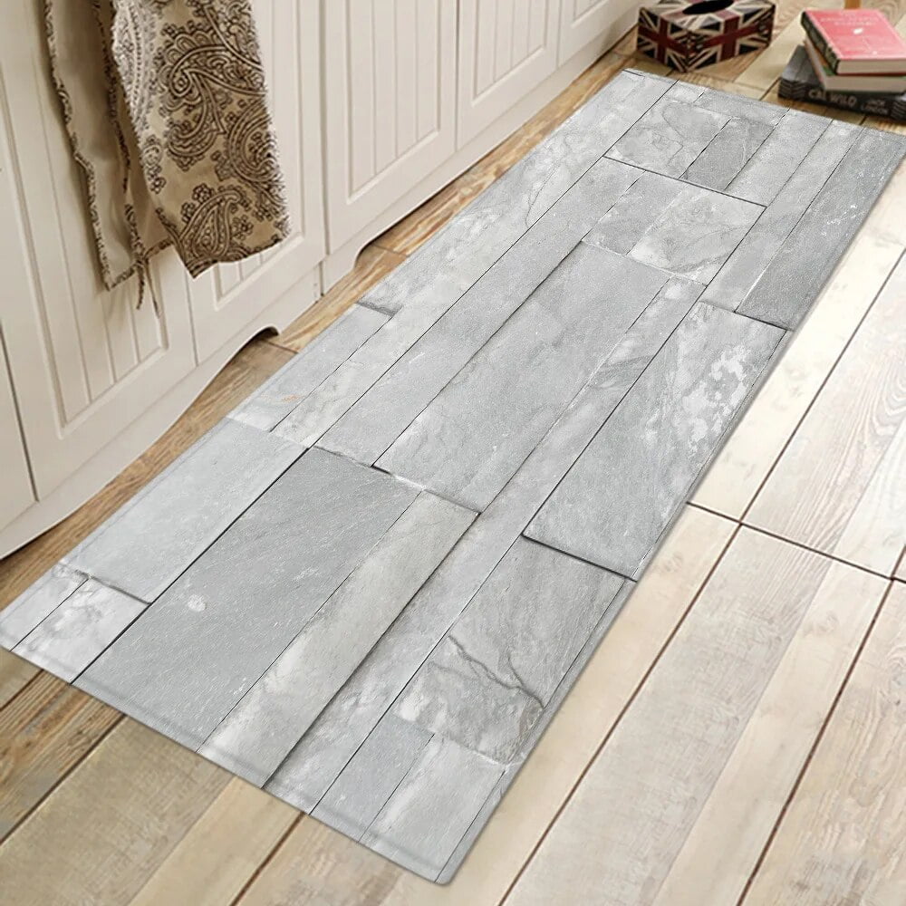 Colour Stone Pattern Kitchen Rug Anti-Slip Soft Carpet Home Decor ...
