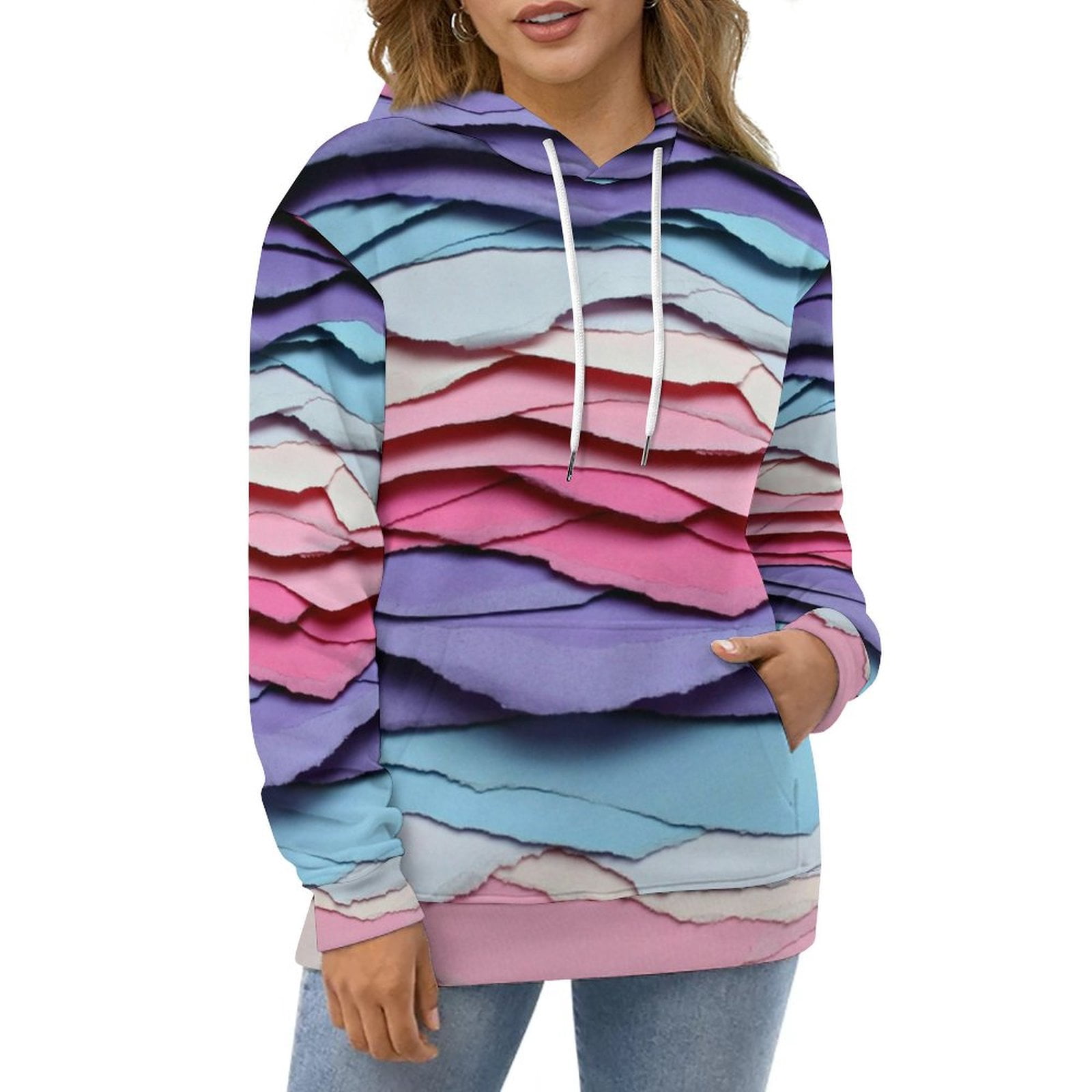Colour Waves I Fashion Women'S Hoodies New Casual Hooded Sweatshirt ...