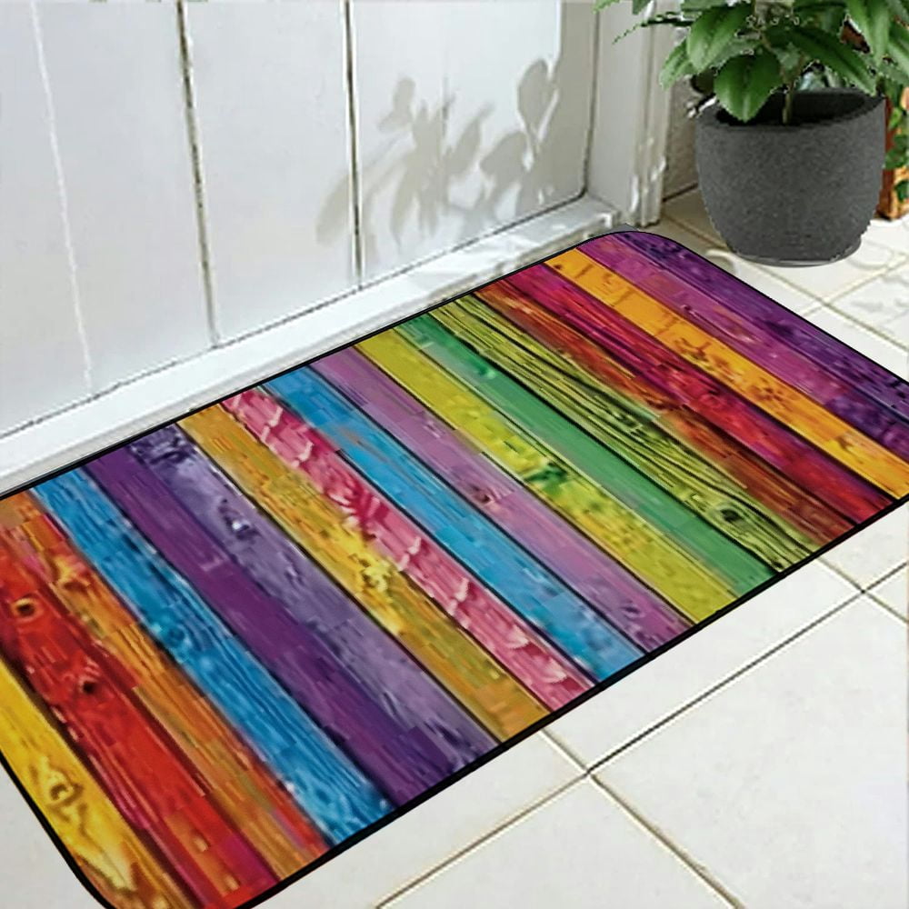 Colour Wooden Print Doormat,Entry Mat/Garage, Patio Entrance Mat ...
