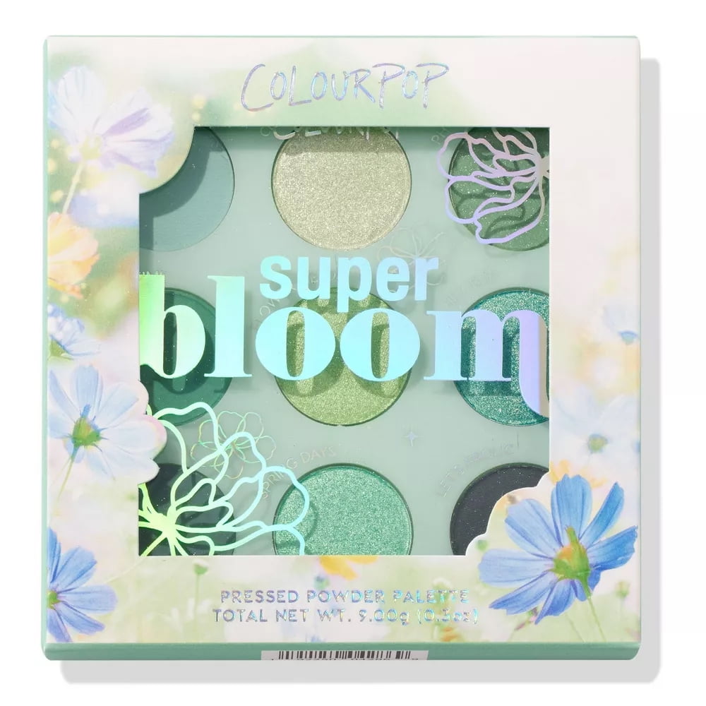 ColourPop Pressed Powder Eyeshadow Makeup Palette Super in Bloom, 0.3oz ...