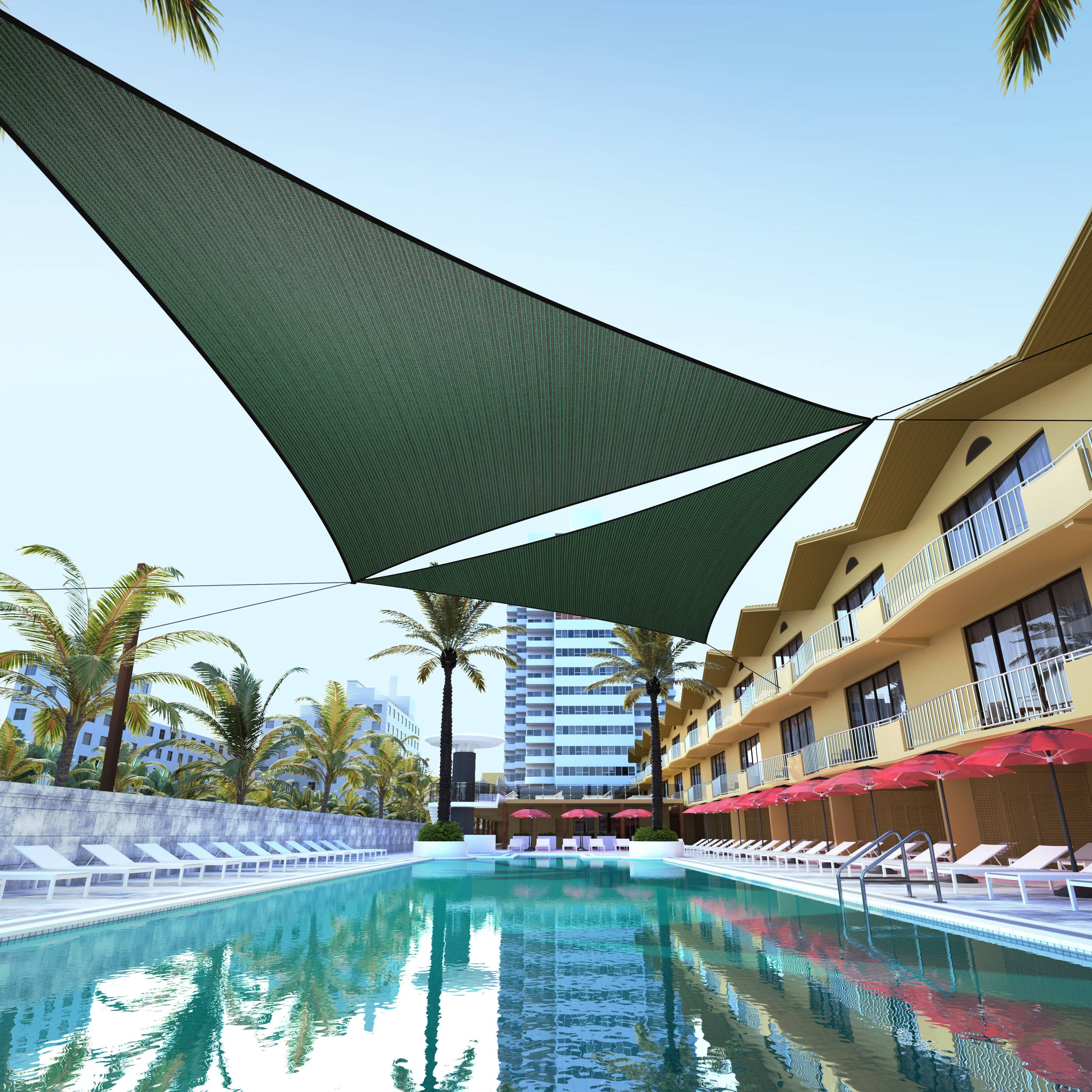 ColourTree 15' x 22' x 26.6' Green Right Triangle Sun Shade Sail Canopy ...