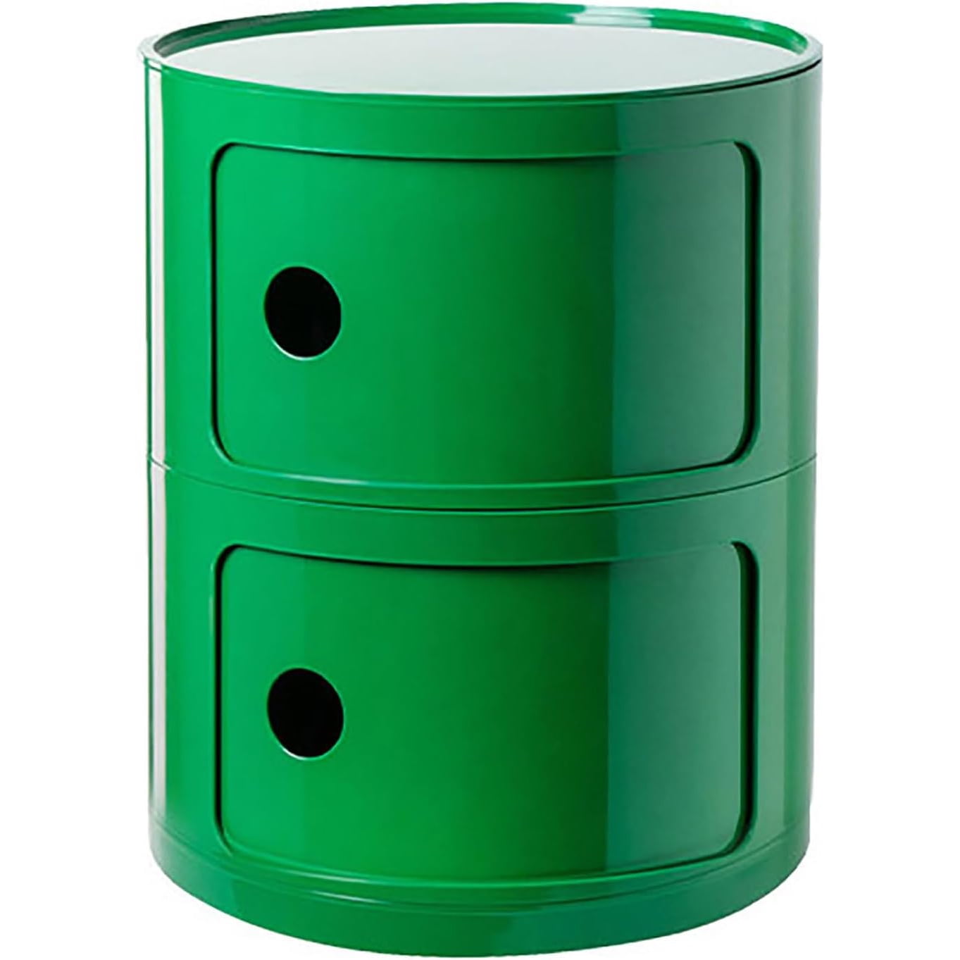 ColourTree 2 Tier Green Round Nightstand with Drawers,Small Bedside ...