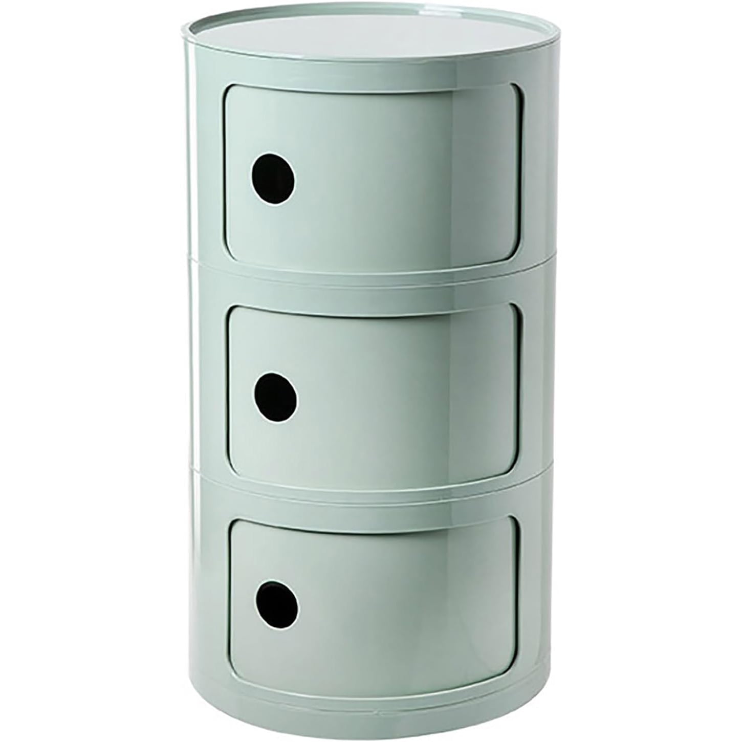 ColourTree 3 Tier Grass Green Round Nightstand with Drawers,Small ...