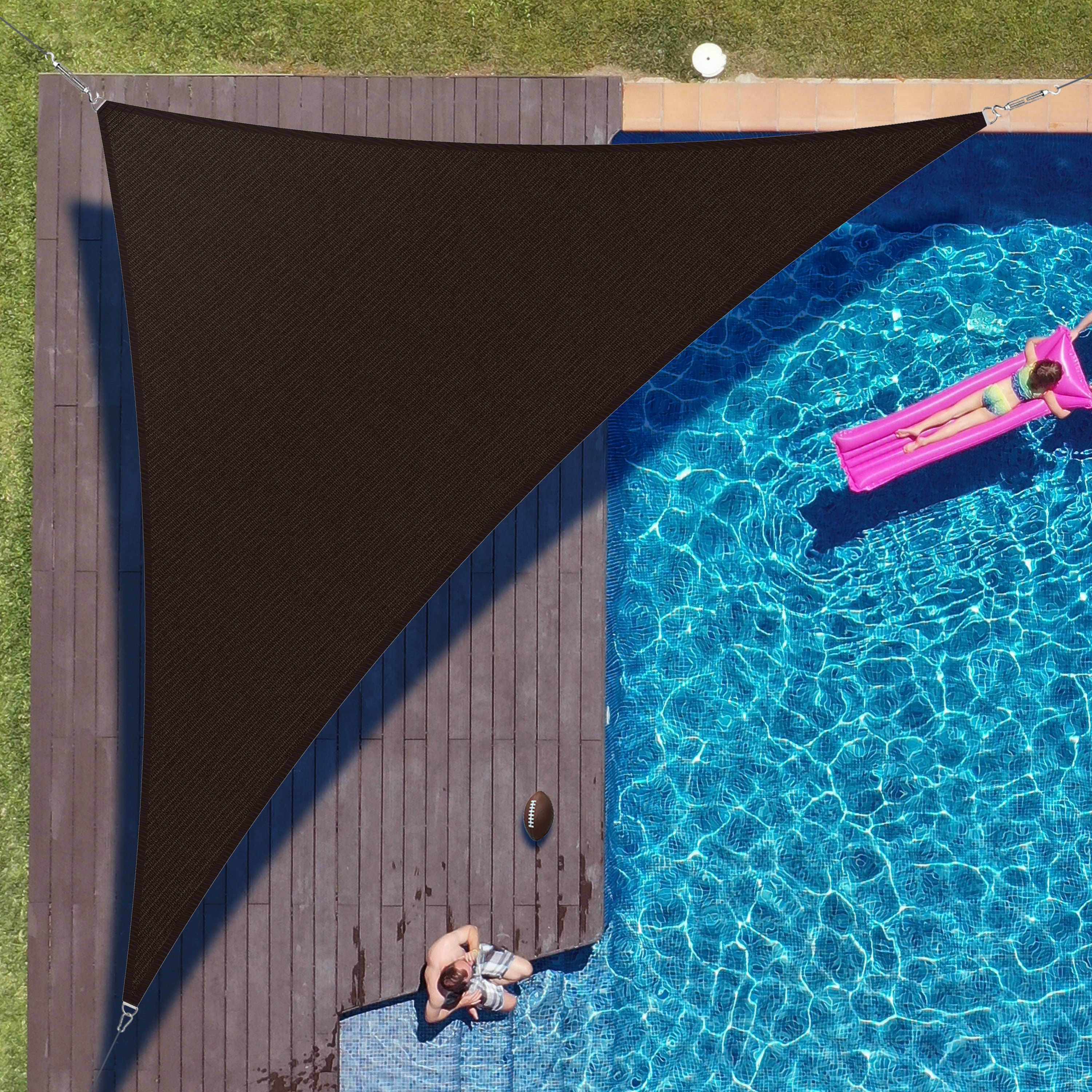 ColourTree 9' x 15' x 17.5' Brown Right Triangle Sun Shade Sail Canopy ...