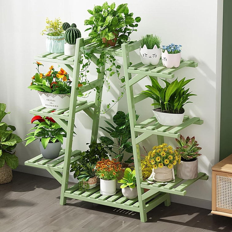 ColourTree Bamboo A-Frame Plant Shelf Stand 8 Tier for Indoor and ...