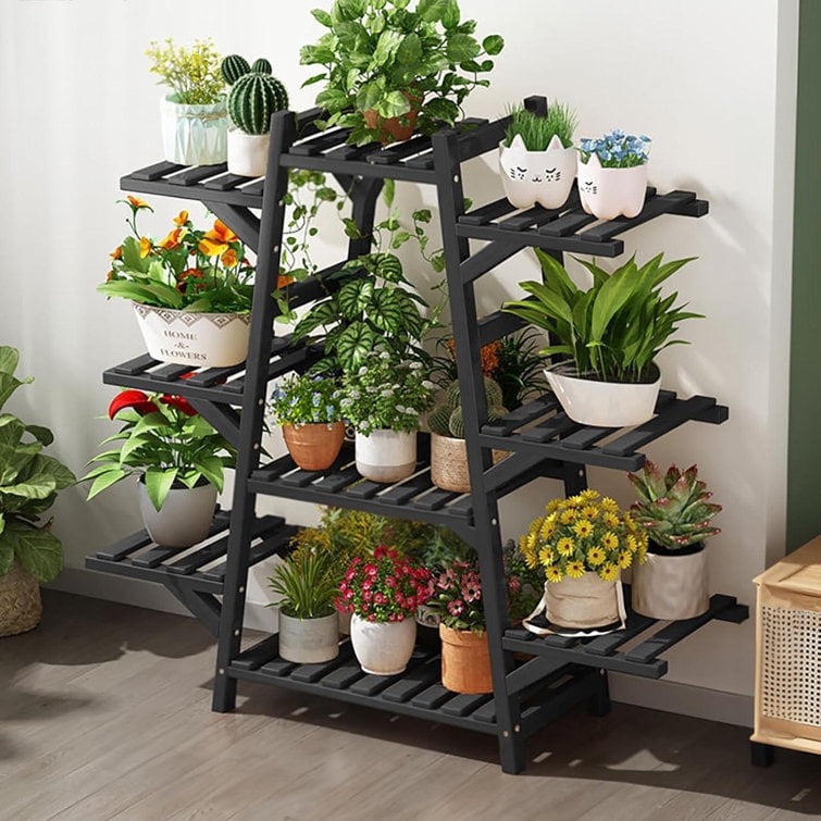 ColourTree Bamboo A-Frame Plant Shelf Stand 9 Tier for Indoor and ...