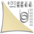 ColourTree Beige Triangle Sun Shade Sail Canopy with Hardware Kit Winch ...