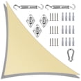 ColourTree Beige Triangle Sun Shade Sail Canopy with Hardware Kit - UV ...